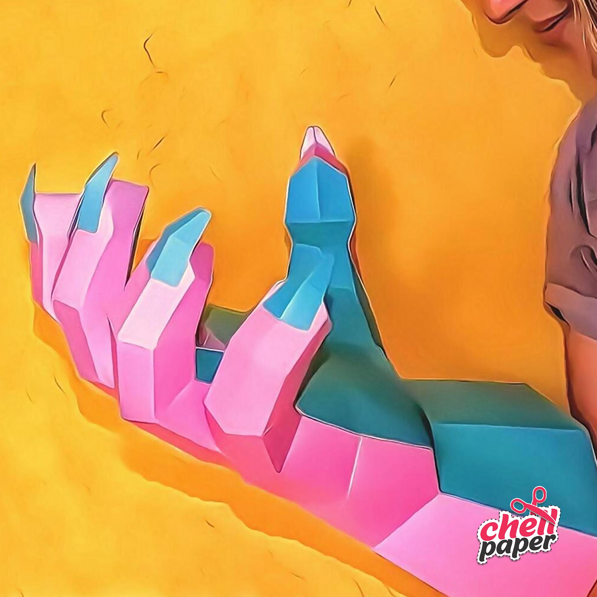 3D Papercraft hand right Head Sculpture Paper Craft model | Etsy