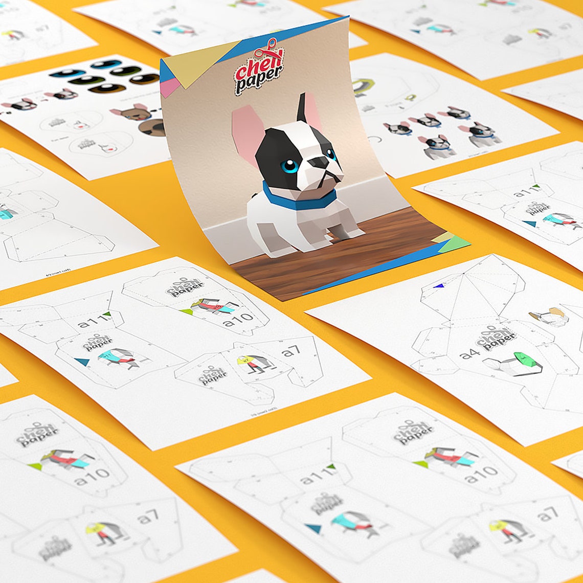 3D Papercraft bulldog Papercraft French Bulldog Papercraft - Etsy