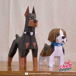 Beagle, Papercraft, Diy, Pitbull, Doberman, Dog Art, Handmade, Paper ...