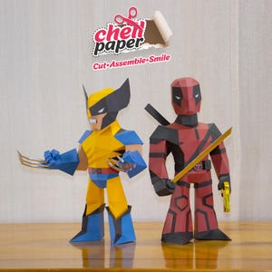 Deadpool, Wolverine, Papercraft, Diy, X-men, Hero, Yellow, Handmade ...