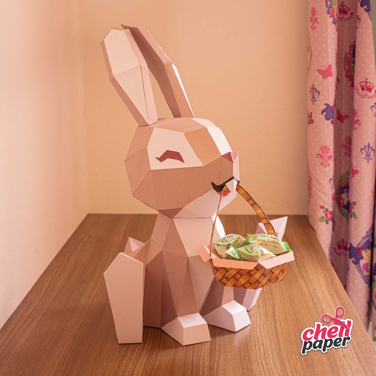 Bunny Bunny Papercraft Кролик Low Poly Animal Paper - Etsy
