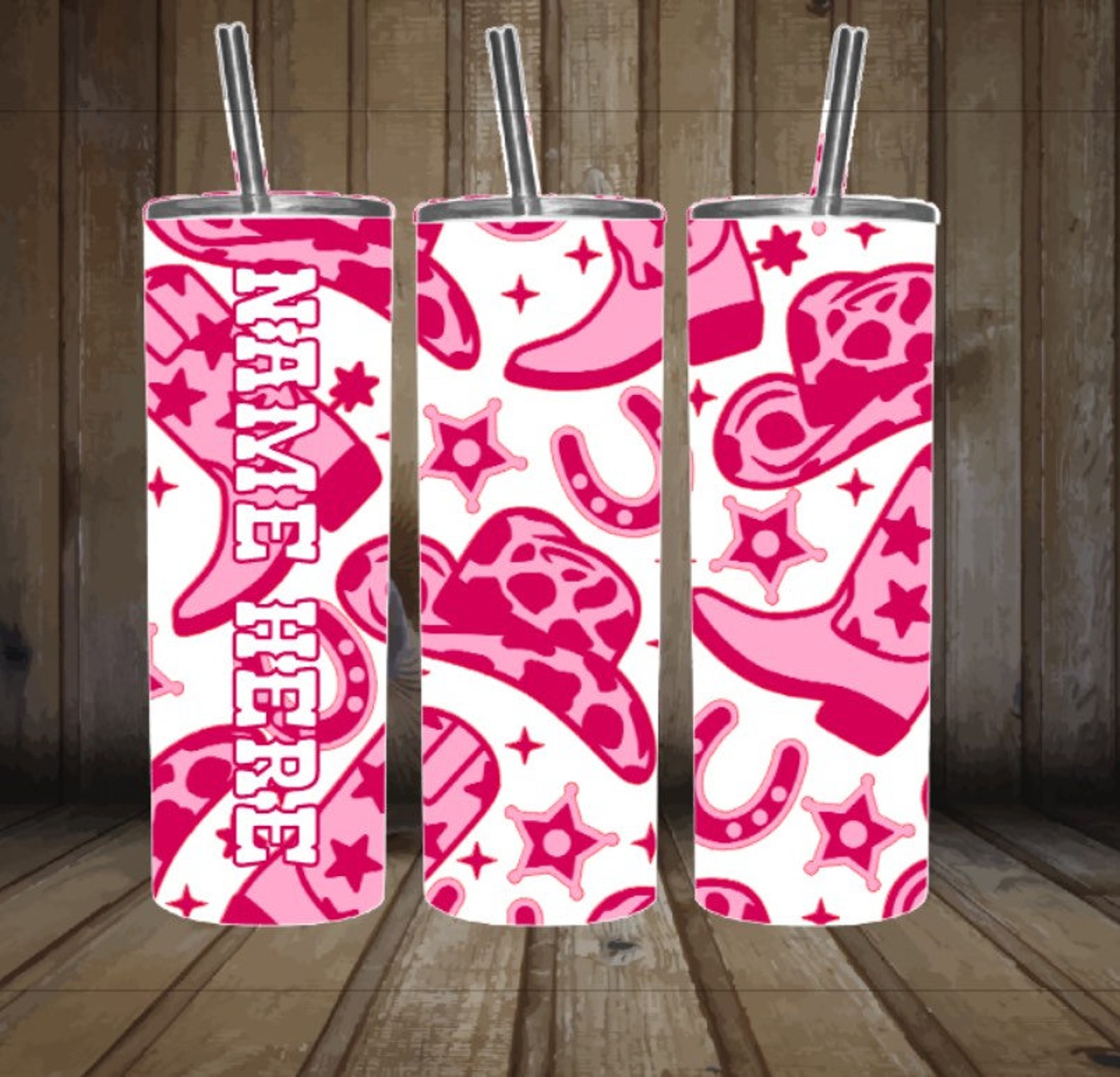 Cowgirl Tumbler Hot Pink Glitter Cowgirl Tumbler With Lid and - Etsy