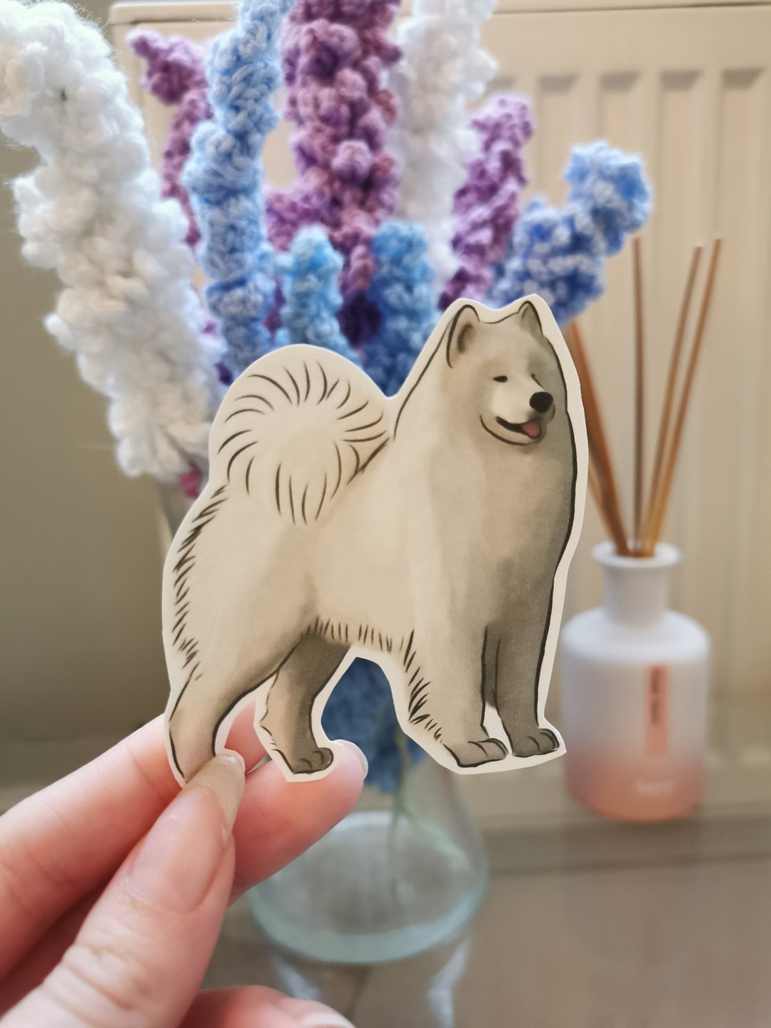 Samoyed Dog Sticker Puppy Sticker of Samoyed for Dog Lover Samoyed ...