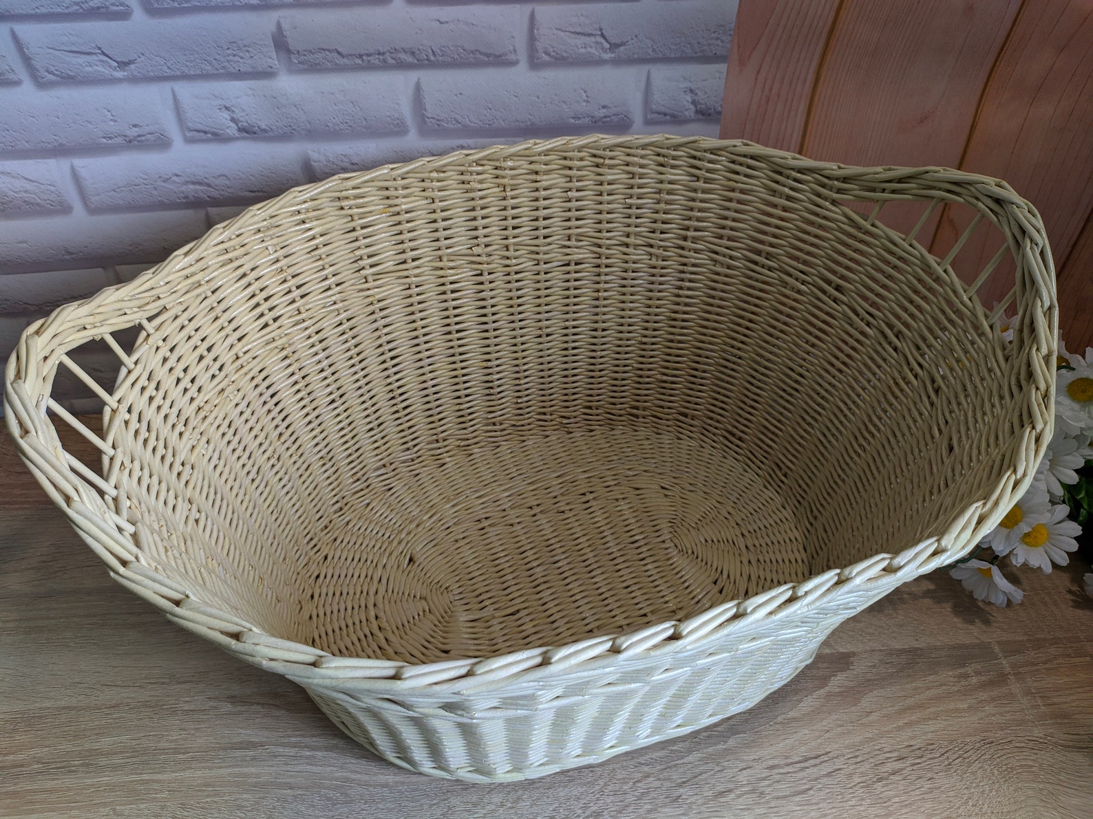 Large Wicker Laundry Basket Large Laundry Basket Oval Basket - Etsy