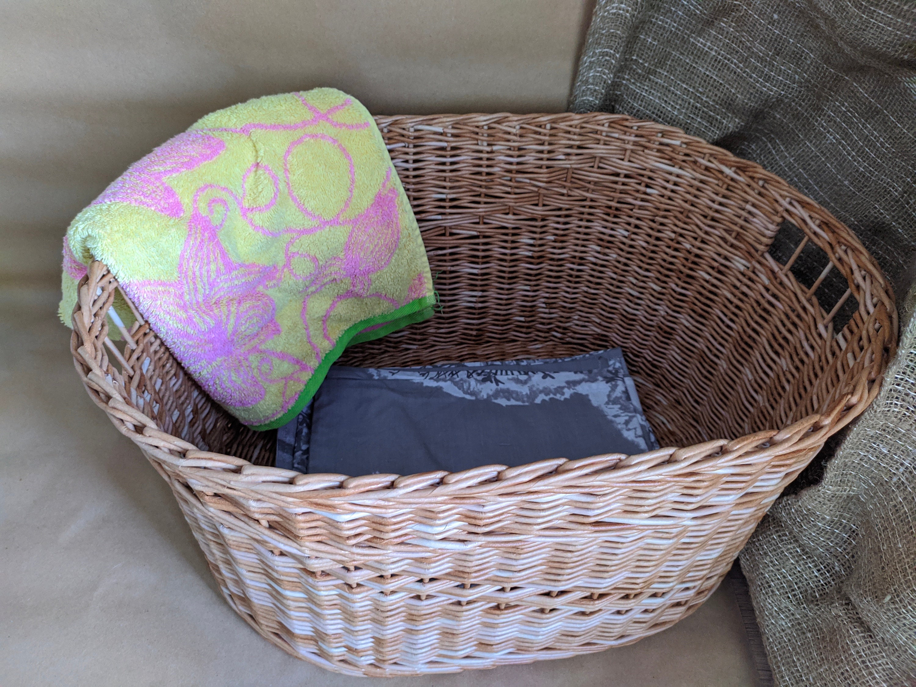 Handwoven Large Wicker Basket Large Oval Laundry Basket With ...