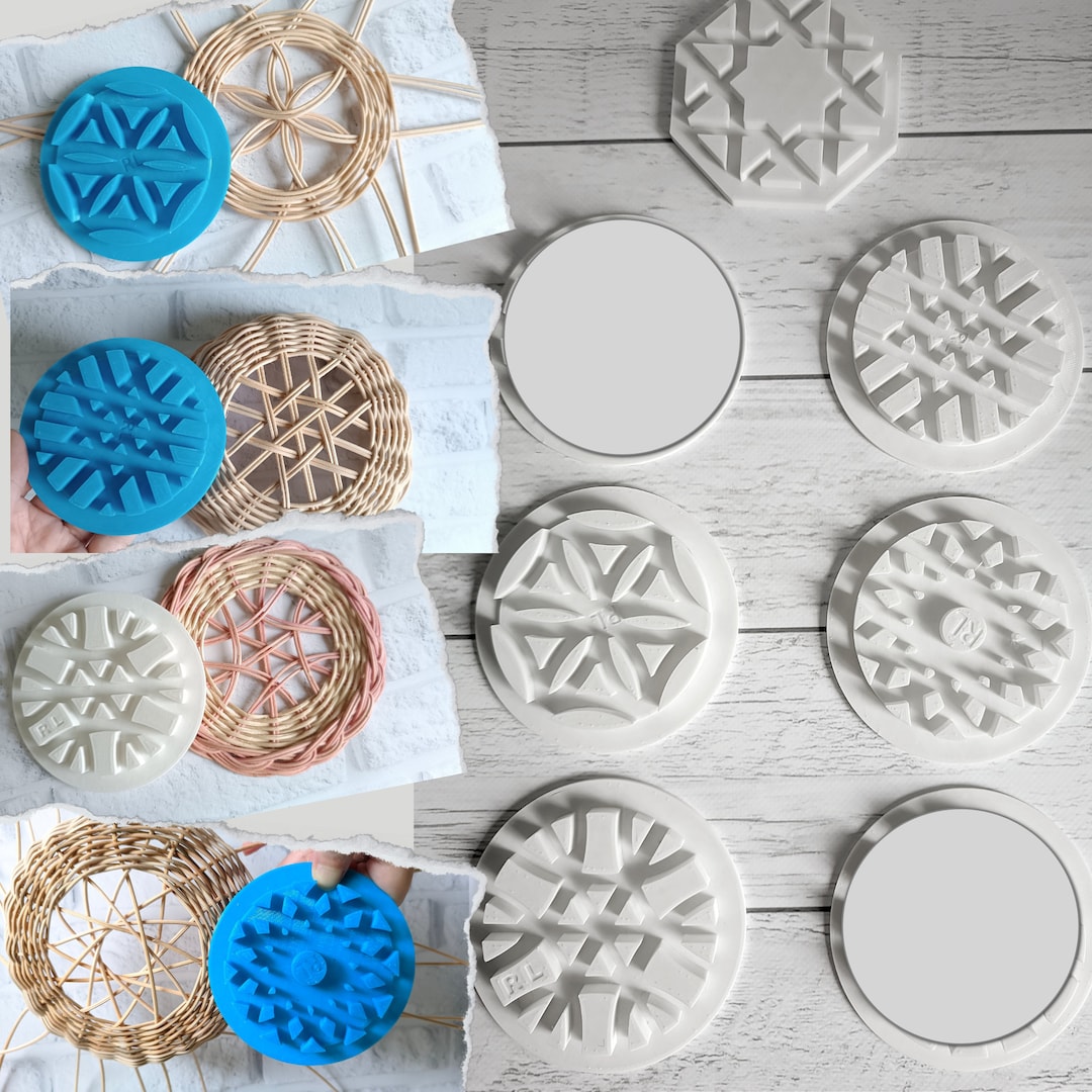 Set of 5 Rattan Design Templates Basket Weaving Guide Rattan Design ...