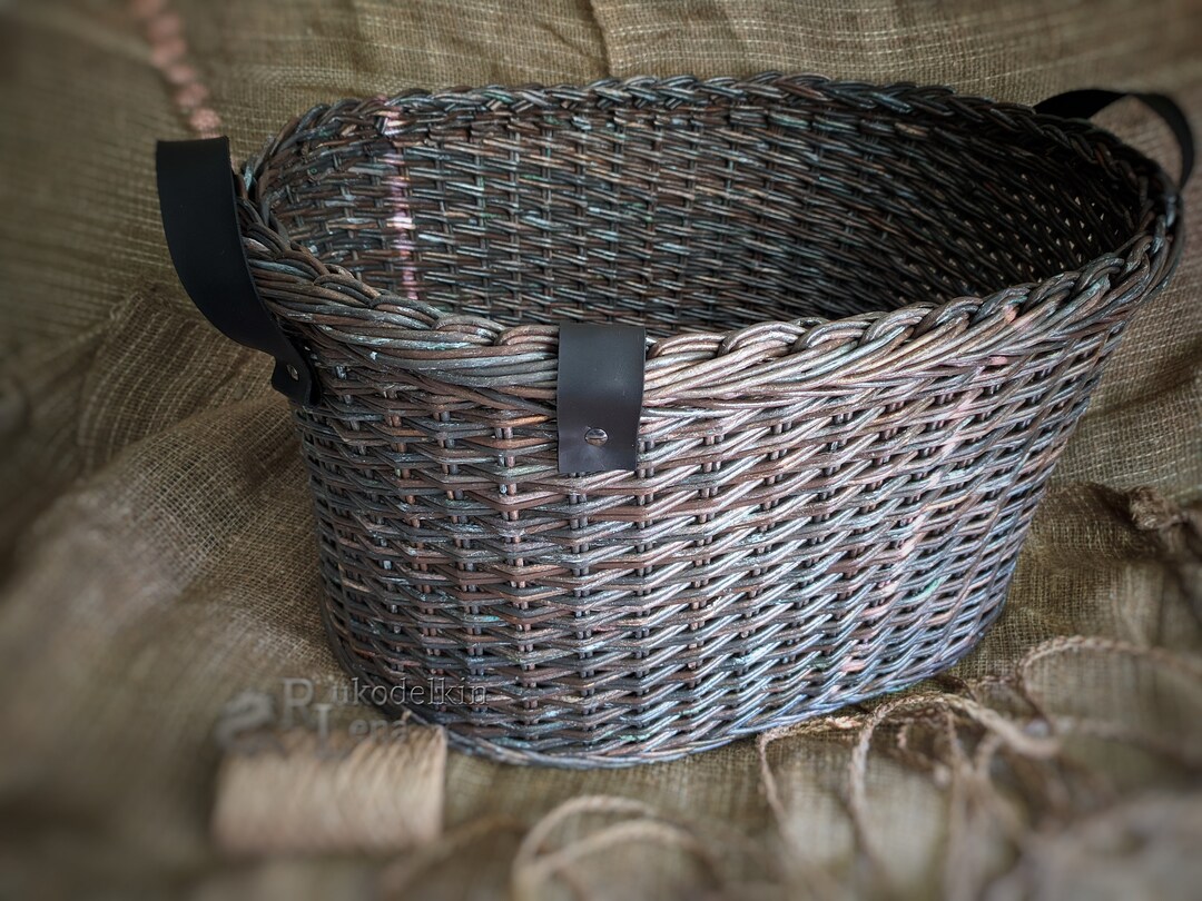 Large Wicker Laundry Basket Oval Basket With Handle Oval - Etsy