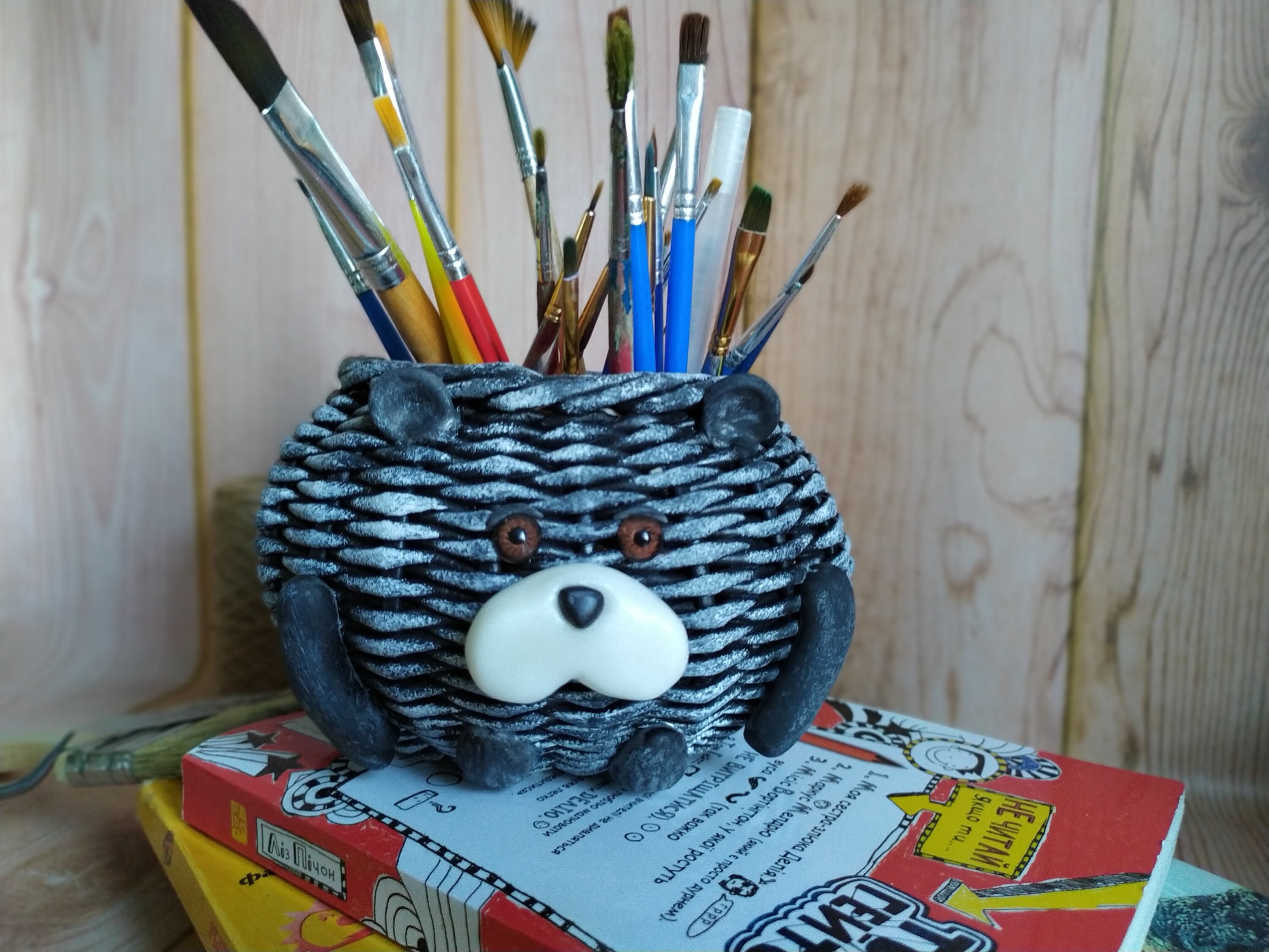 Woven Animal Pencil Holder, Cute Desk Organizing Accessory Pen/pencil ...