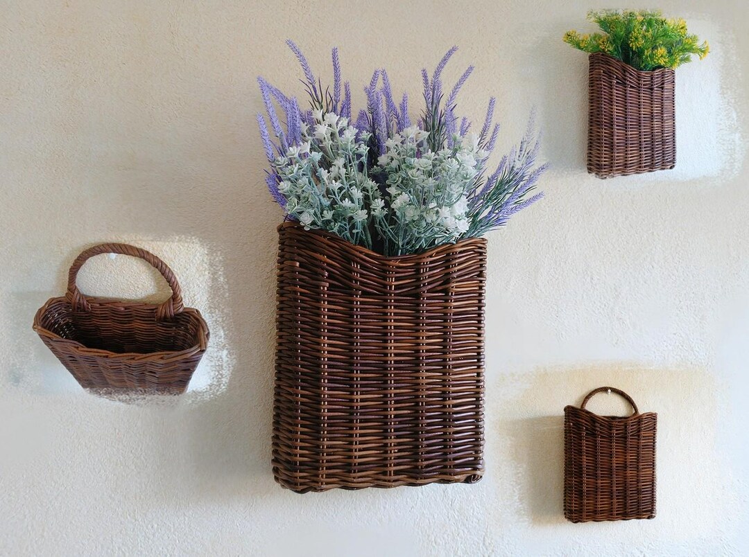 Handmade Wicker Door Basket - Rustic Hanging Decor for Front Door ...