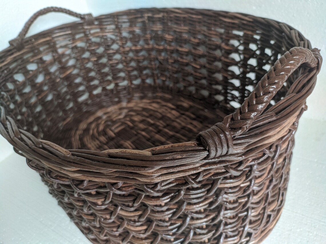 Laundry Basket Wicker Basket Large Shallow Basket With - Etsy