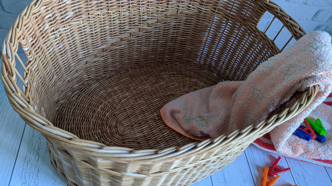Large Wicker Laundry Basket Large Laundry Basket Oval Basket - Etsy