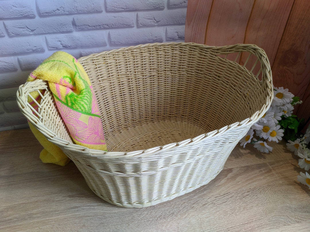 Large Wicker Laundry Basket Large Laundry Basket Oval Basket - Etsy