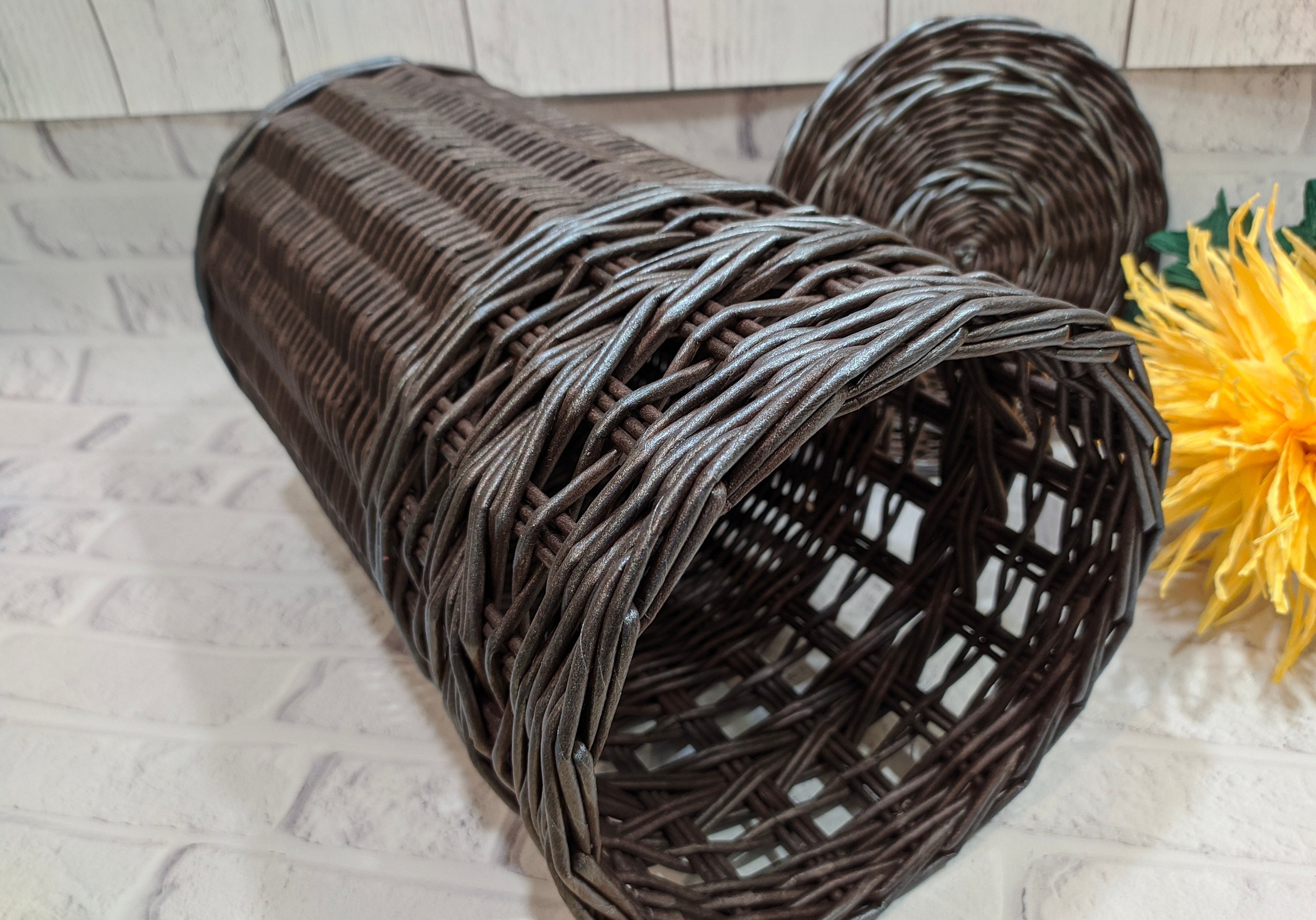 Versatile Round Wicker Storage Basket With Lid Stylish - Etsy