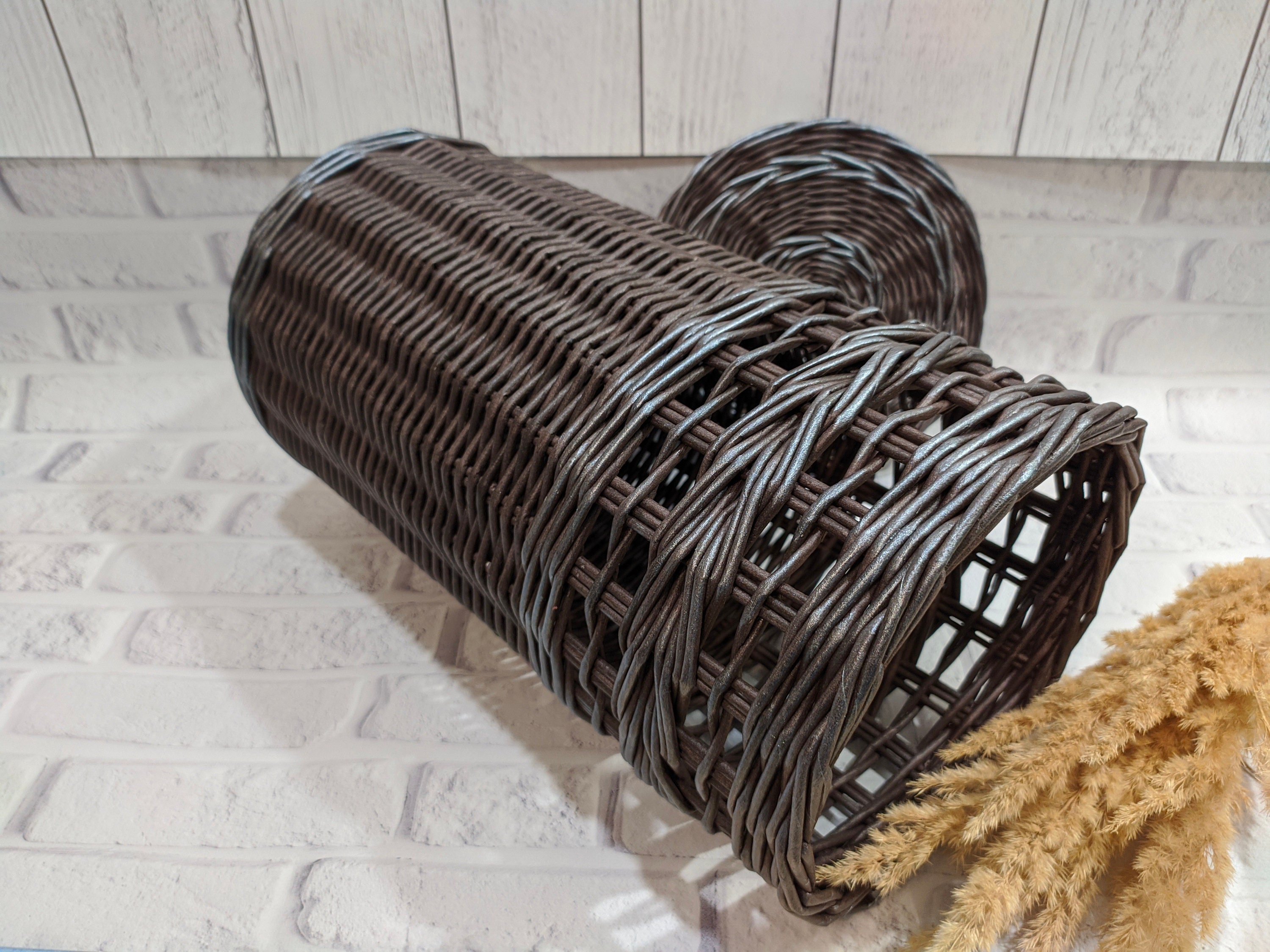 Versatile Round Wicker Storage Basket With Lid Stylish - Etsy