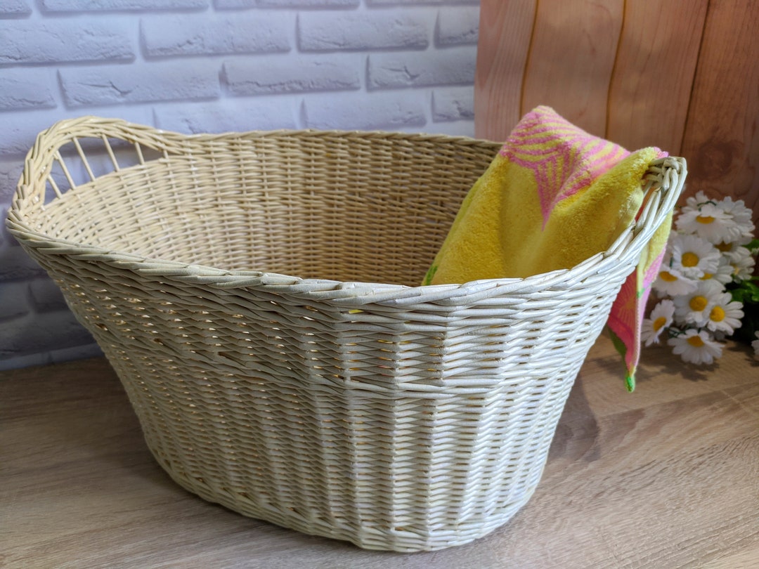 Large Wicker Laundry Basket Large Laundry Basket Oval Basket - Etsy
