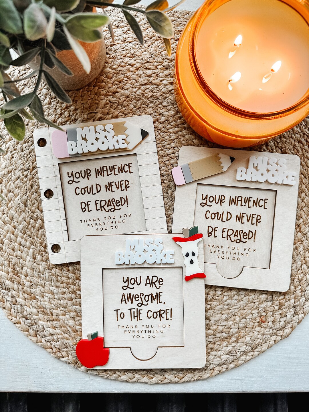Teacher Post It Note Holder, Sticky Pad Holder, Teacher Appreciation ...