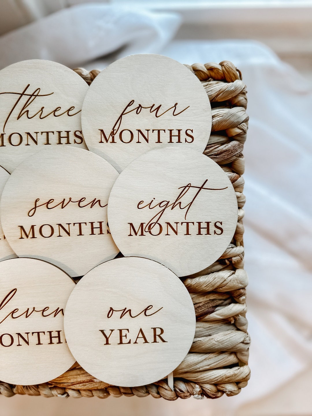 Monthly Milestone Discs for Baby Photos, Milestone Discs, Baby ...