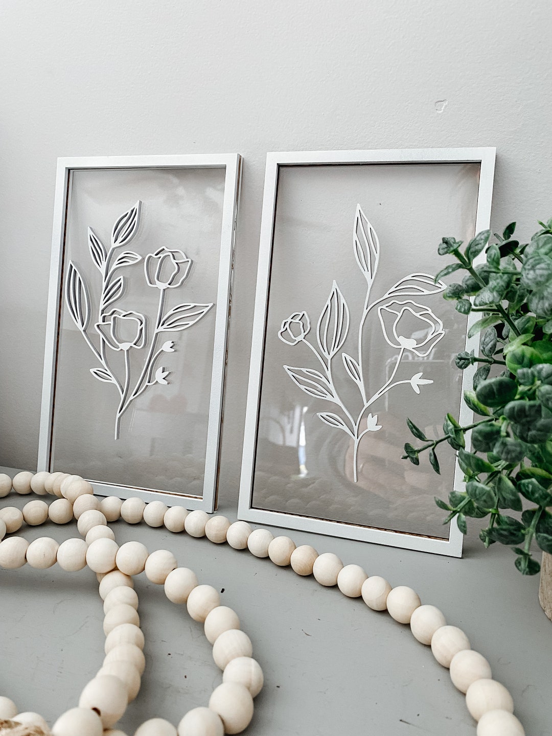 Acrylic Floral Sign, Floral Sign, Wood and Acrylic Sign, Modern Acrylic ...