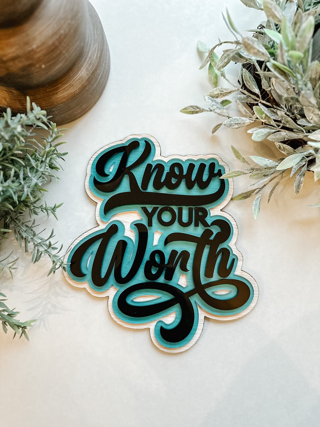 Know Your Worth SVG, 3D Quote SVG, Inspirational Quote File, Glowforge ...