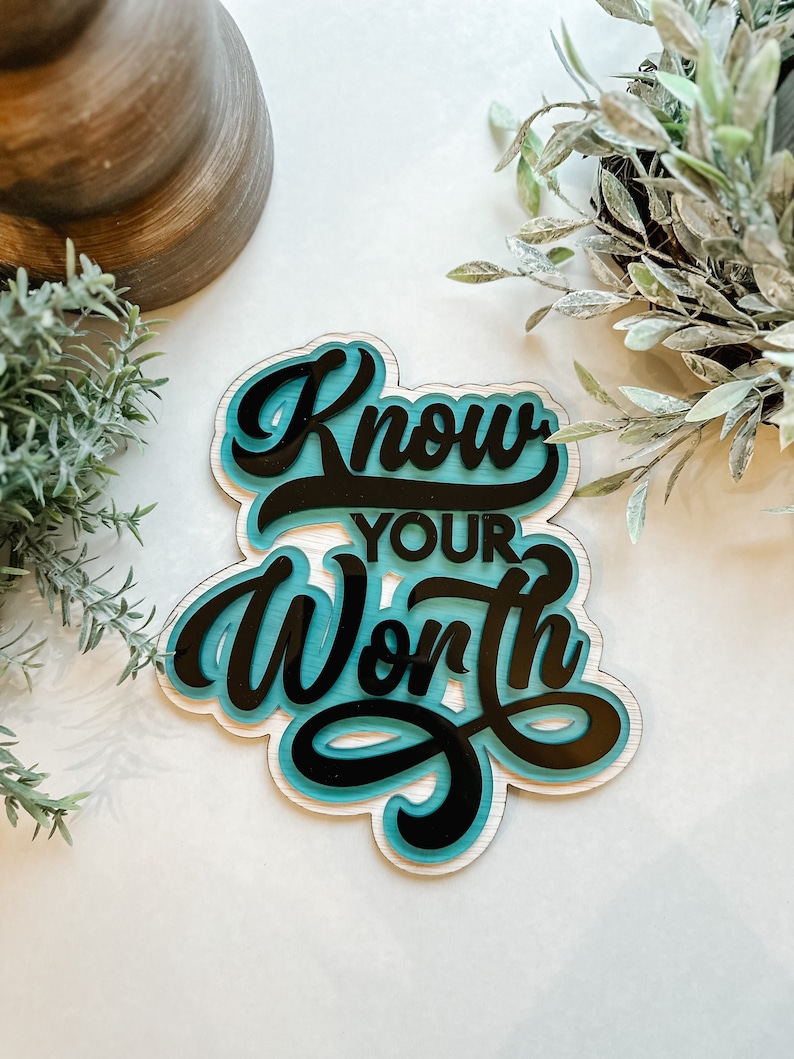 Know Your Worth SVG 3D Quote SVG Inspirational Quote File - Etsy