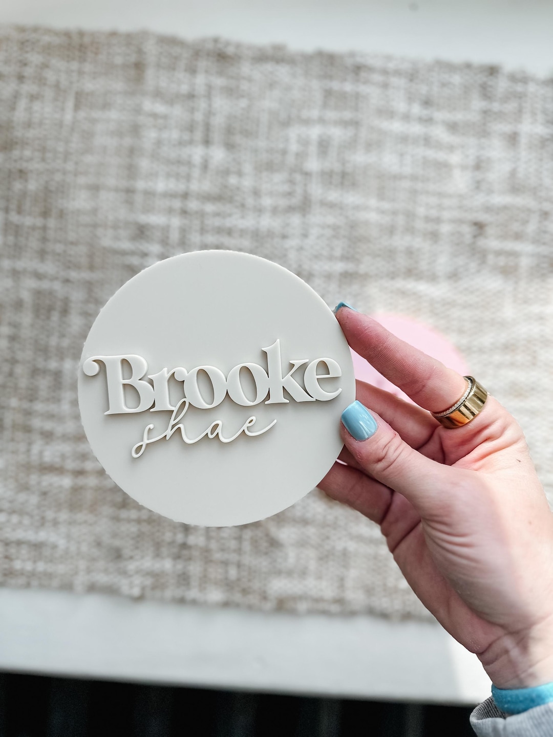 Round Baby Name Sign, 3D Name Sign, Newborn Baby Sign, Hospital Photo ...