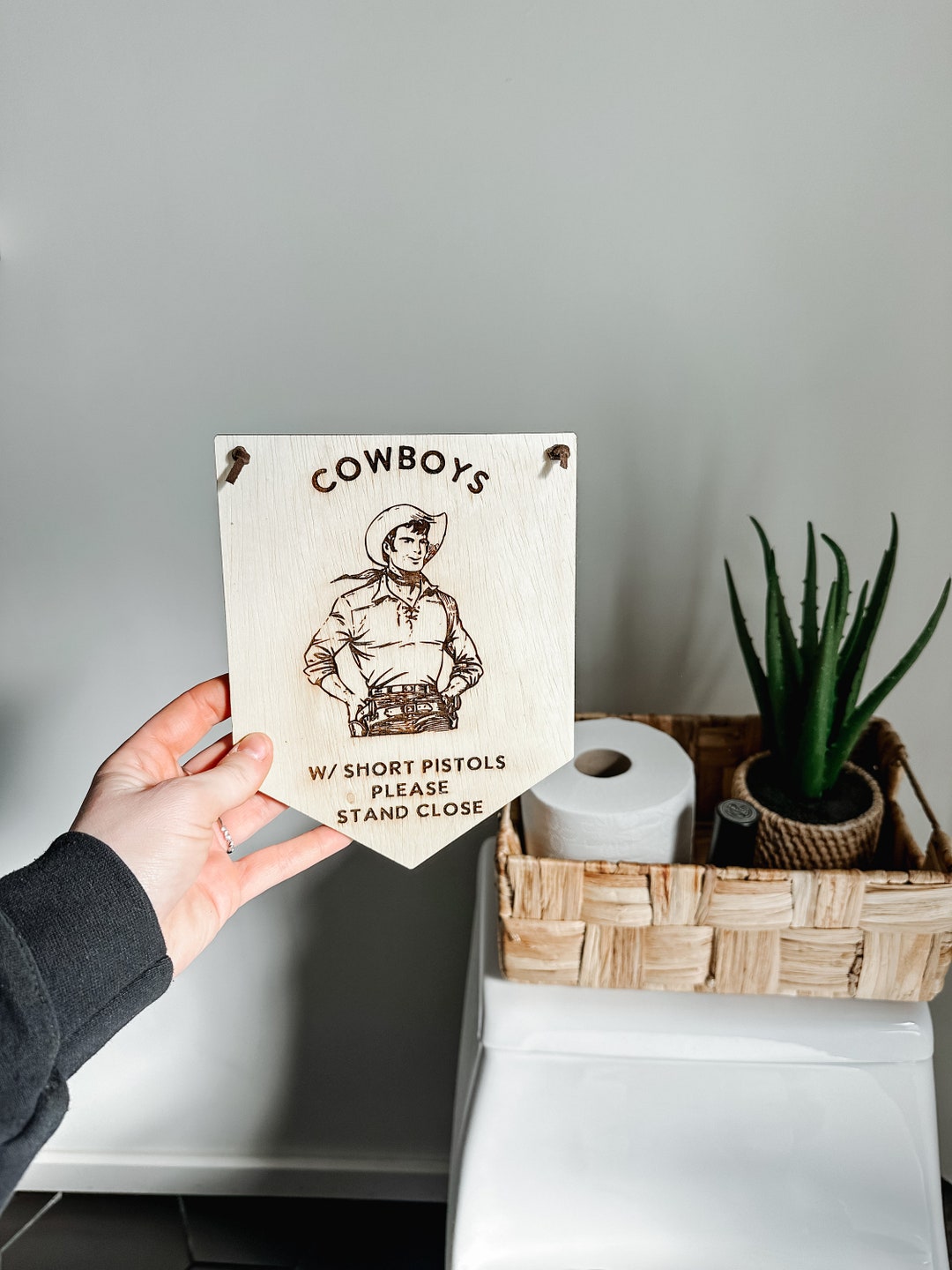 Cowboy Bathroom Sign, Funny Bathroom Sign, Bathroom Decor Sign - Etsy