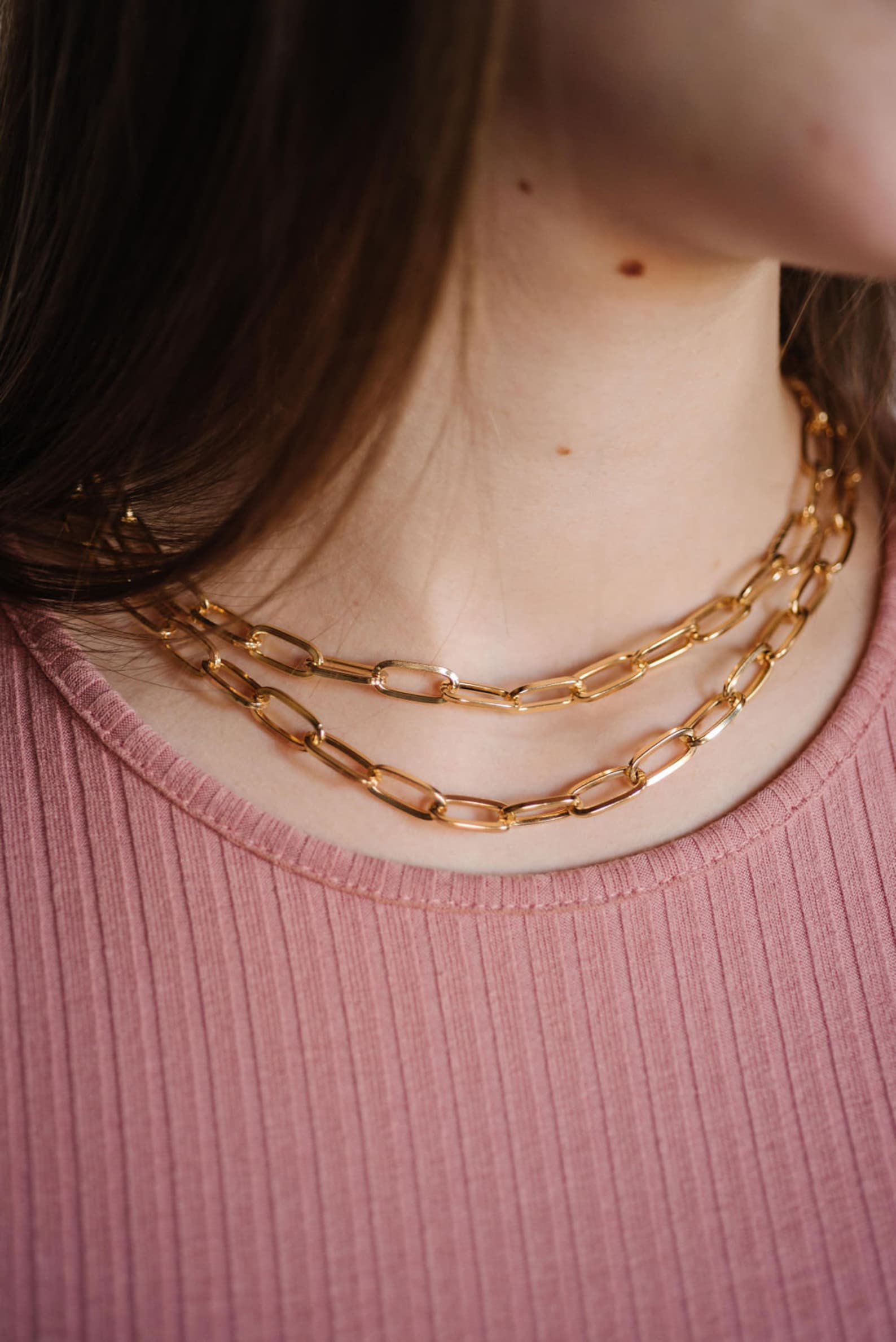 Large Link Chain 18k Gold Filled Chain XXL Paperclip Chain | Etsy