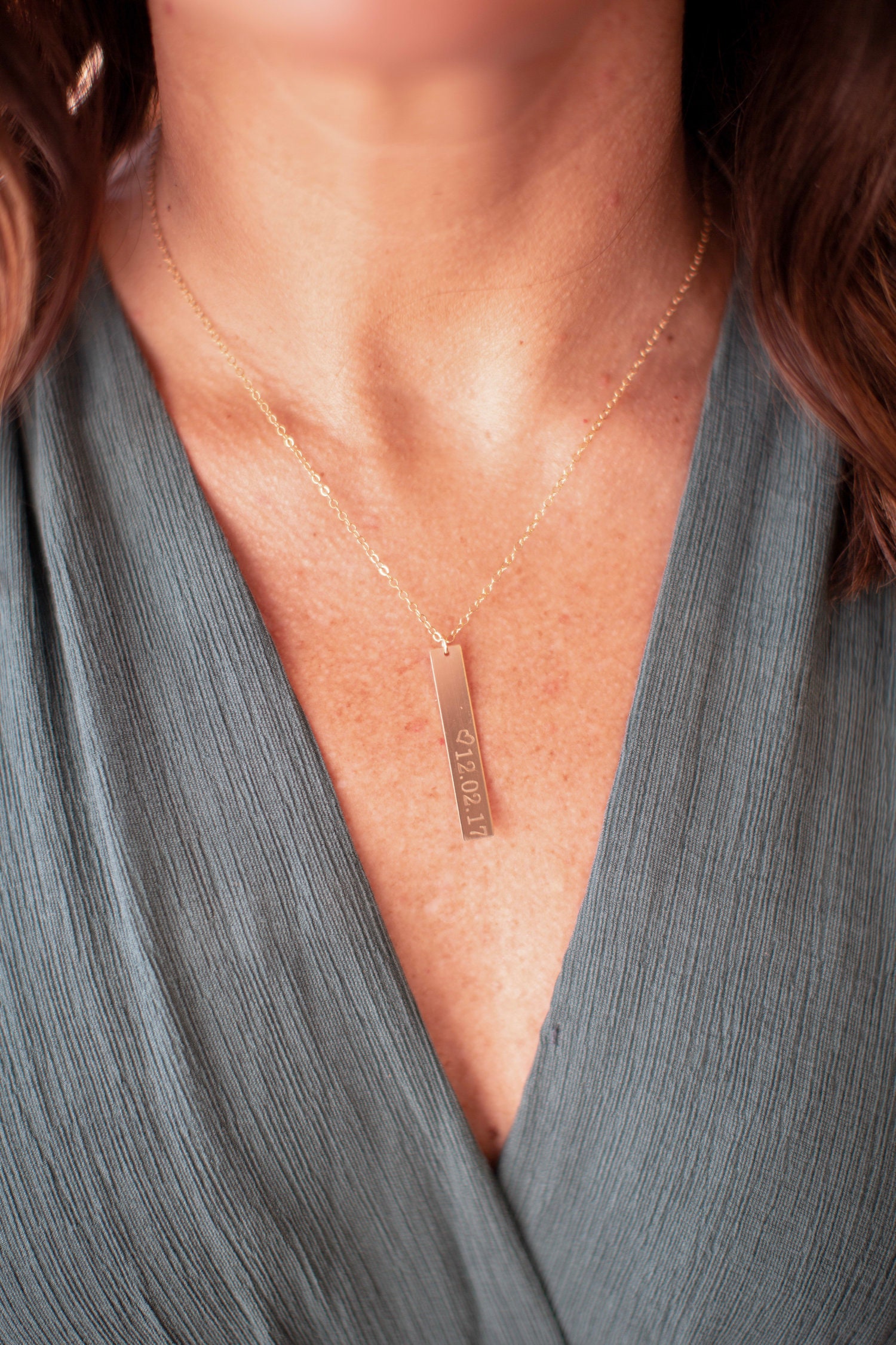 Personalized Bar Necklace Custom Jewelry Personalized | Etsy