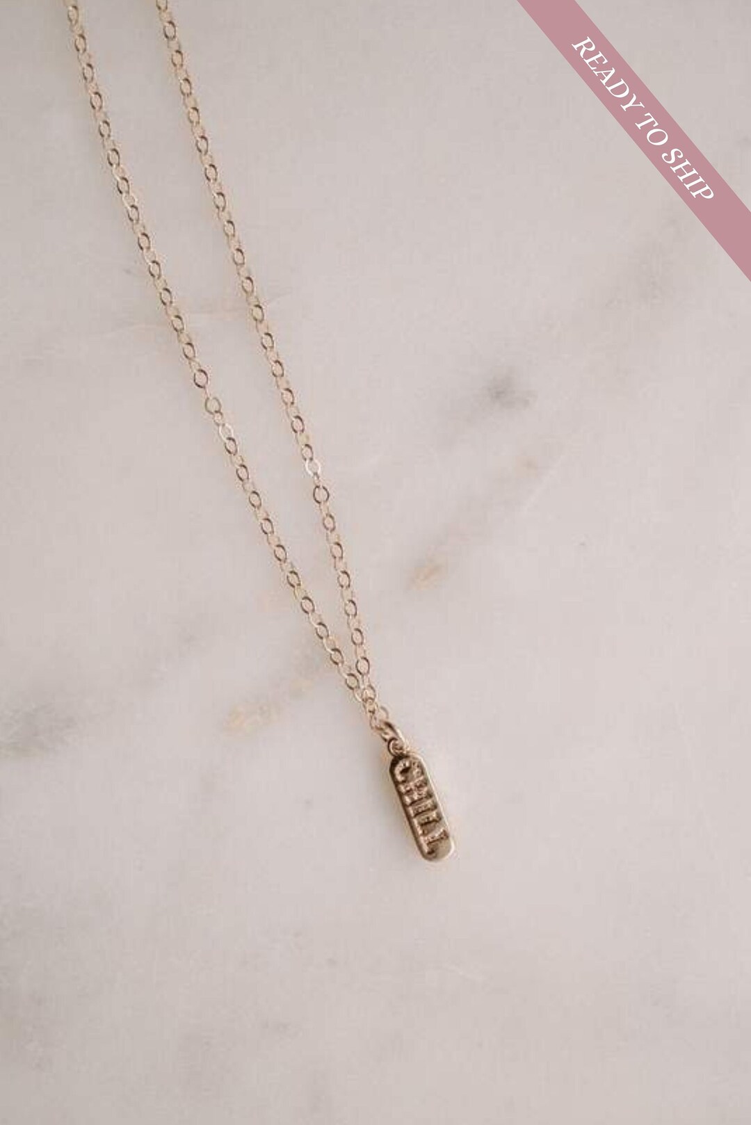 Gold-filled Pill Charm Necklace: 'chill' Pendant, Handmade Jewelry - Etsy