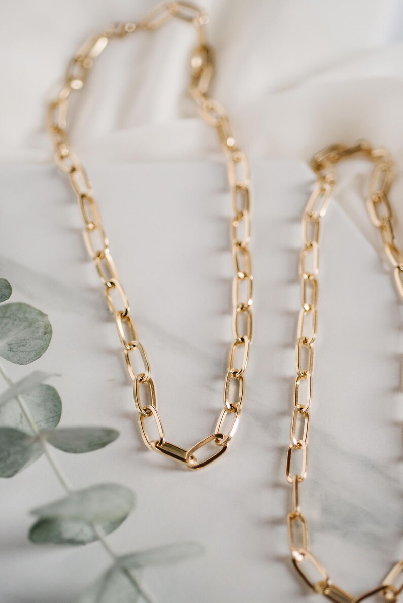 Large Link Chain 18k Gold Filled Chain XXL Paperclip Chain | Etsy