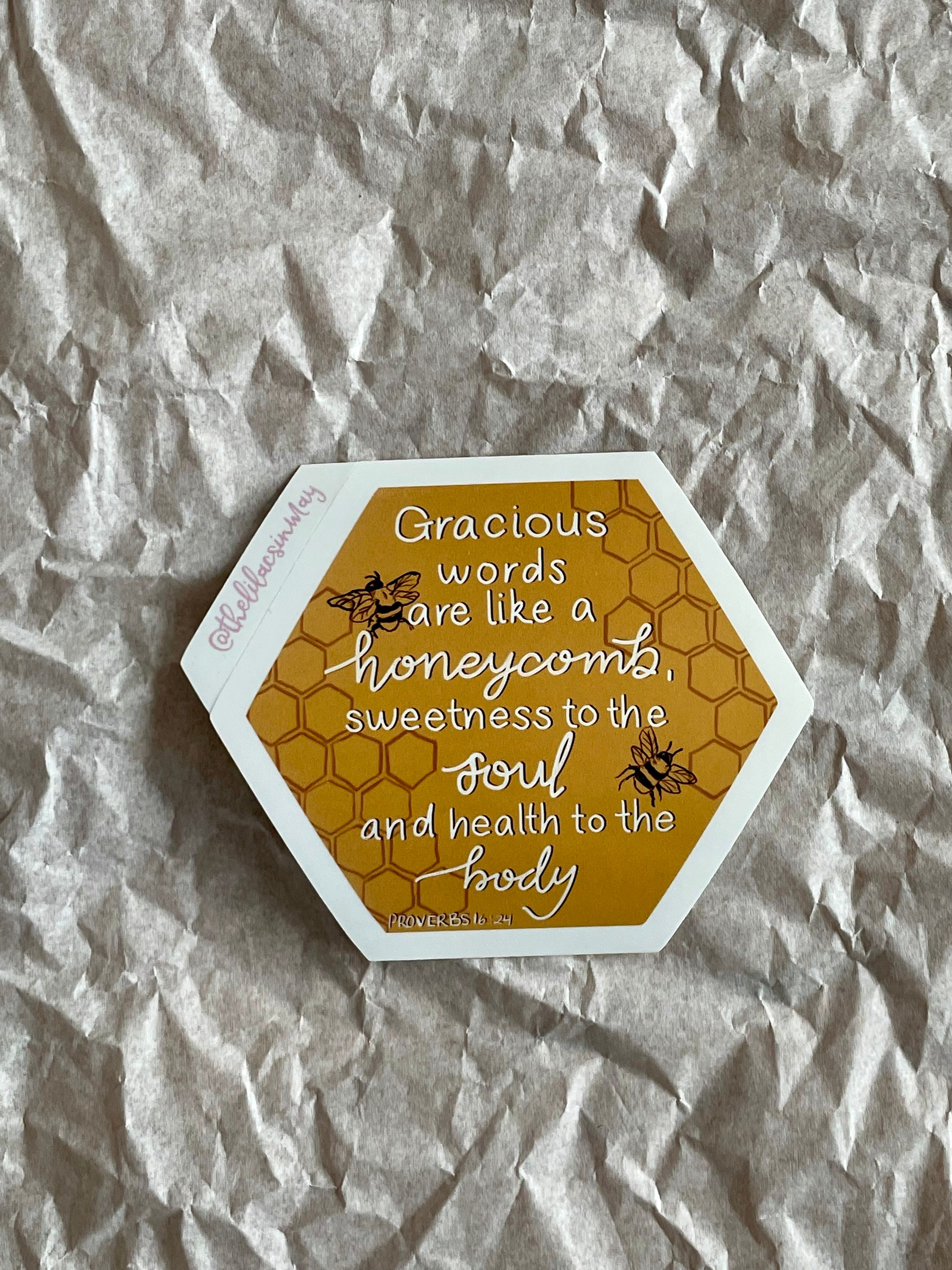 Proverbs Sticker Bible Verse Bees Honeycomb Laptop - Etsy