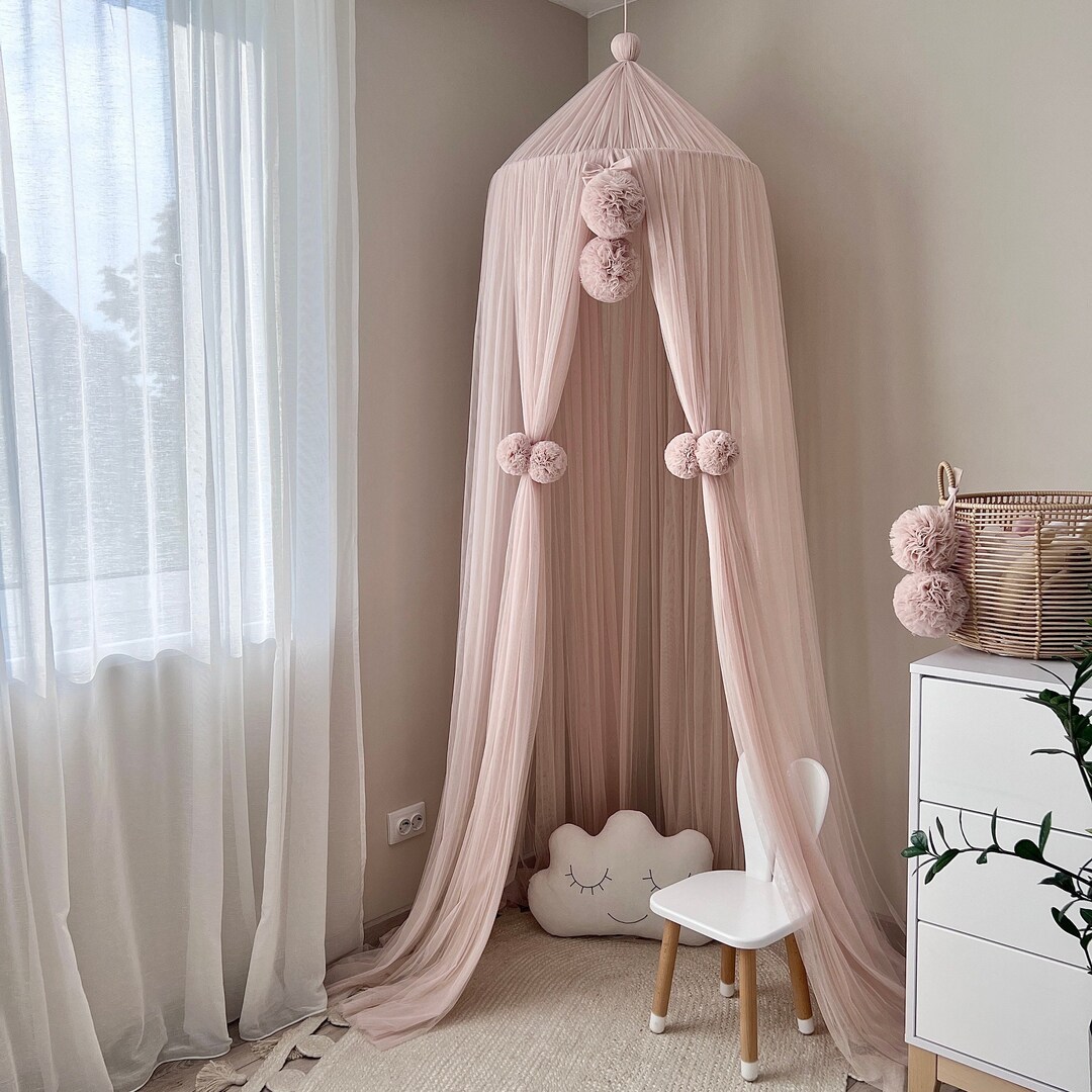 Light Pink Crib Canopy, Play Canopy for Girl, Soft Tulle Crib Tent ...
