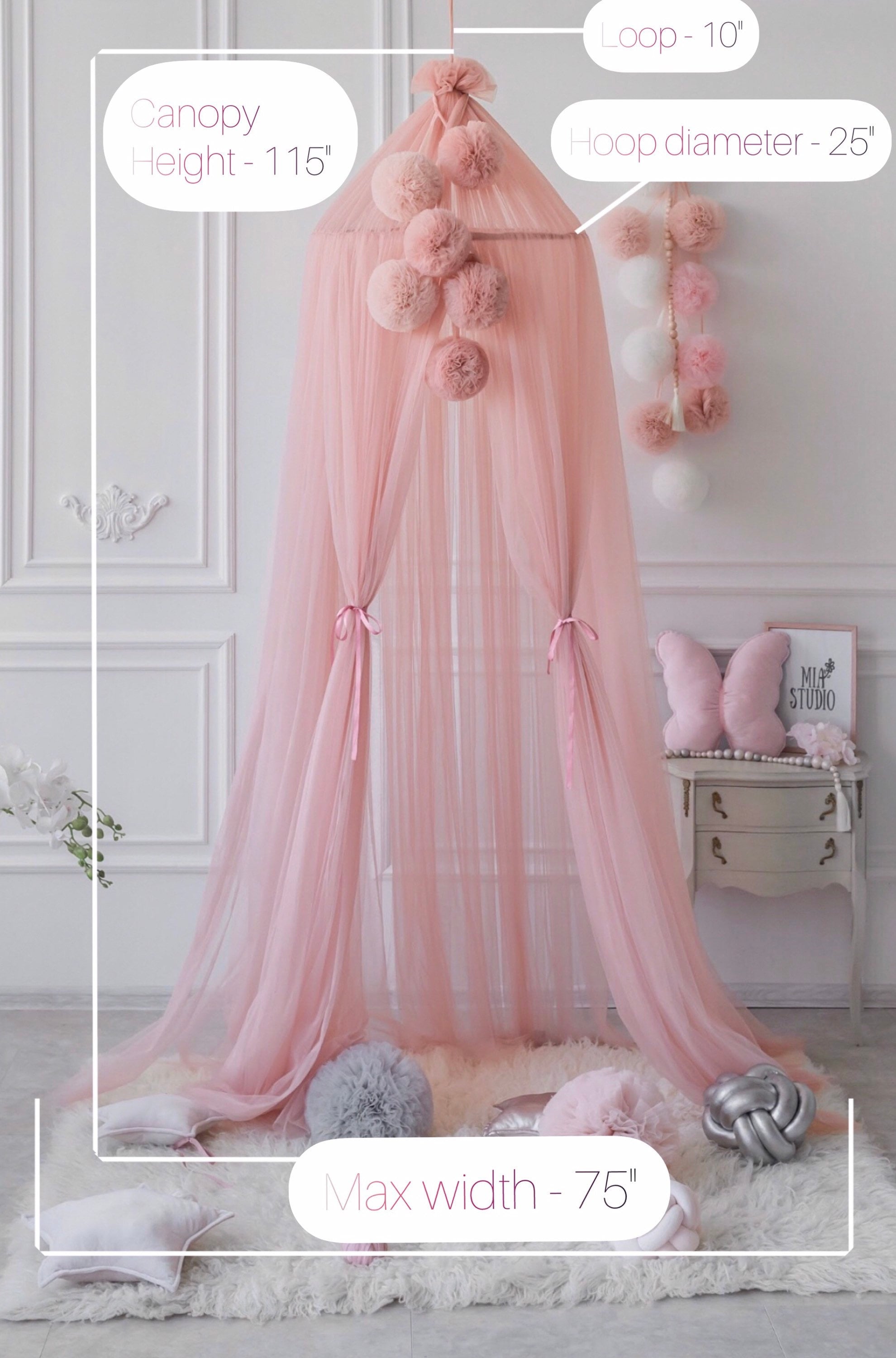 Play Canopy for Girl, Girl Canopy Bed, Nook Baldachin, Play Canopy ...