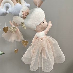 Princess Ballerinas Cot Mobile, Baby Cot Mobile, Musical Felt Mobile ...