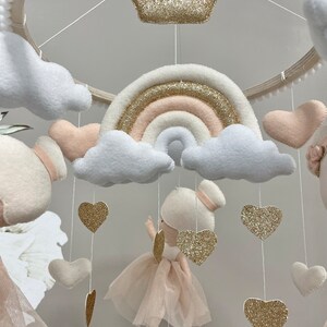 Princess Ballerinas Cot Mobile, Baby Cot Mobile, Musical Felt Mobile ...