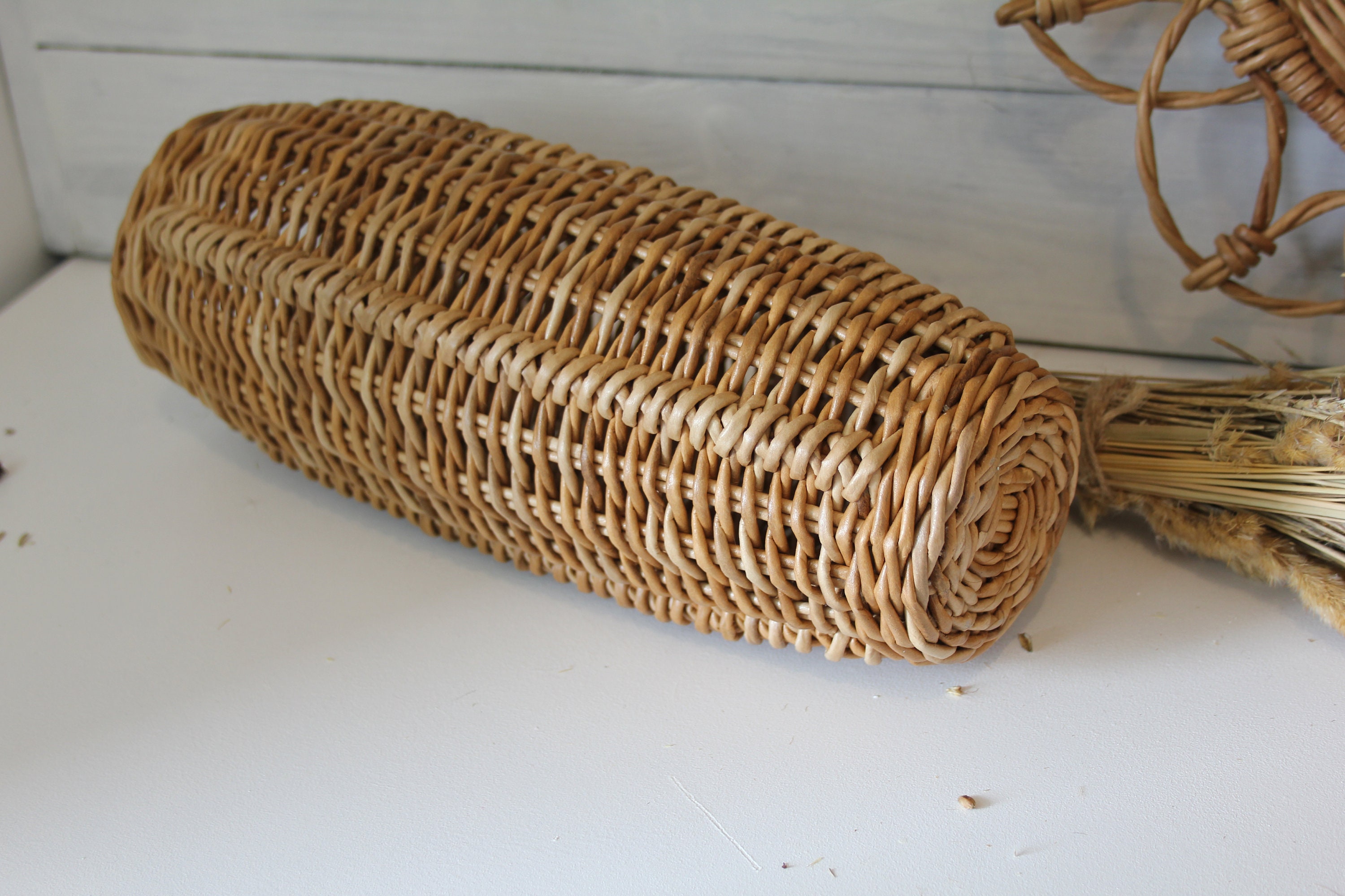 Wicker straw vase 13 inches Tall primitive vase Boho basket | Etsy Wicker straw vase 13 inches Tall primitive vase Boho basket | Etsy