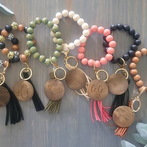 Beaded Keychain Bracelet Custom Keychain Tassel Keychain Graduation ...