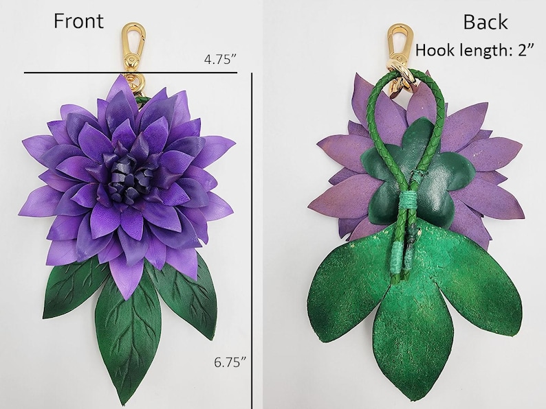 Handmade Ultra Realistic Leather Dahlia Flower Purse Charm: Hand ...
