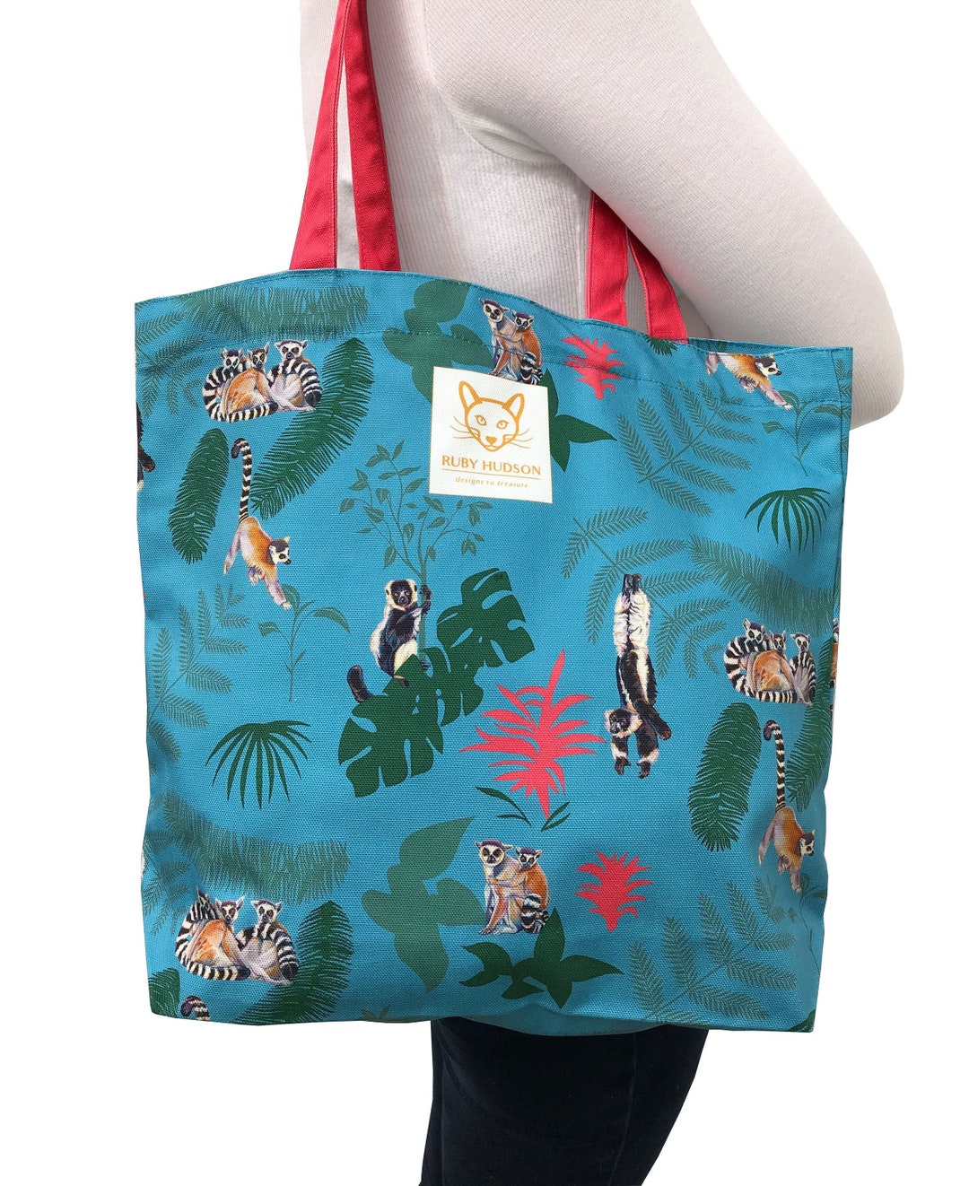 Madagascar Lemurs Blue Jungle Safari Animal Cotton Tote Bag - Etsy