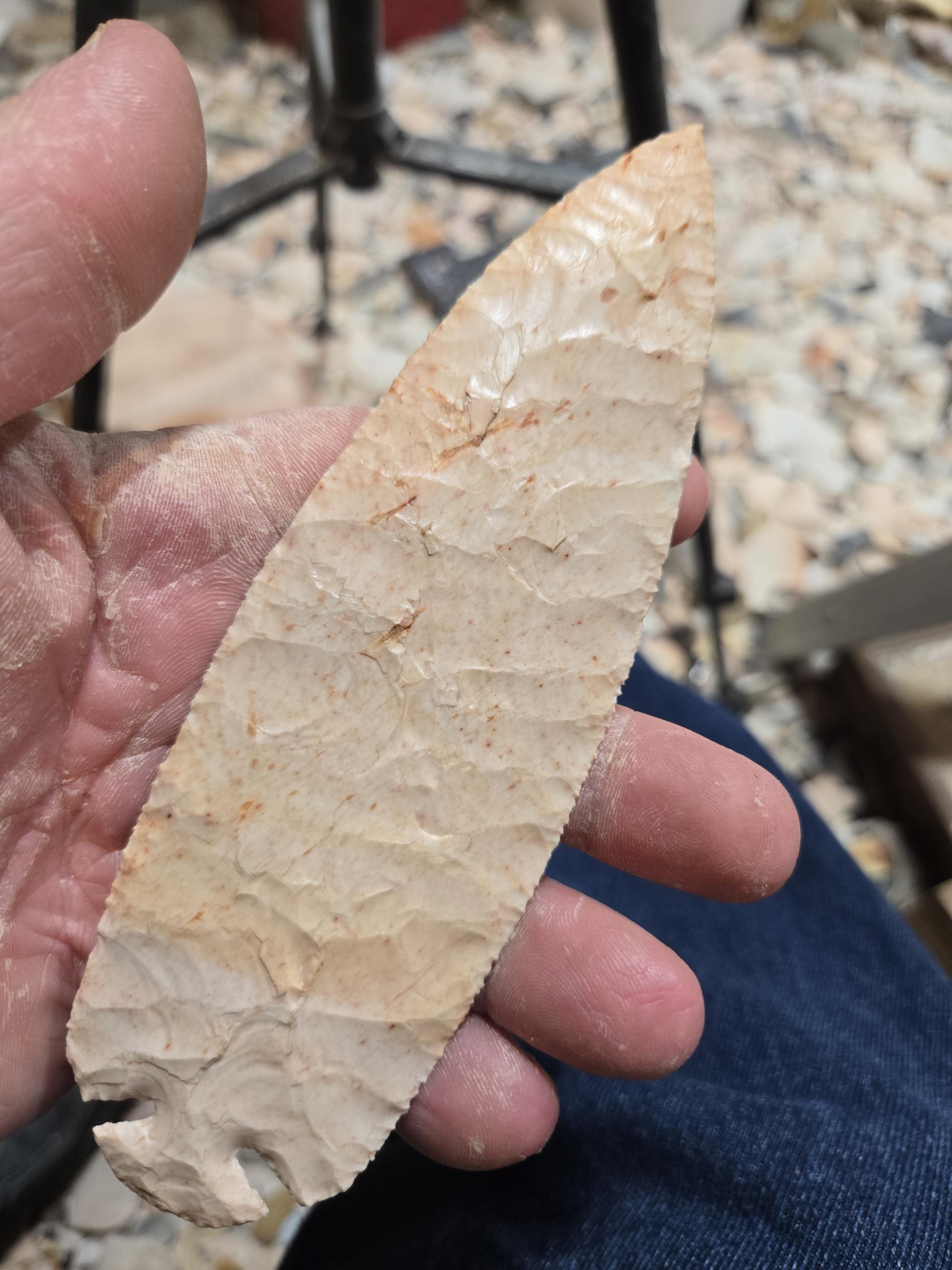 A Really Nice 6 1/2 Inch Dovetail Point Made From Pretty Kekuck Flint ...