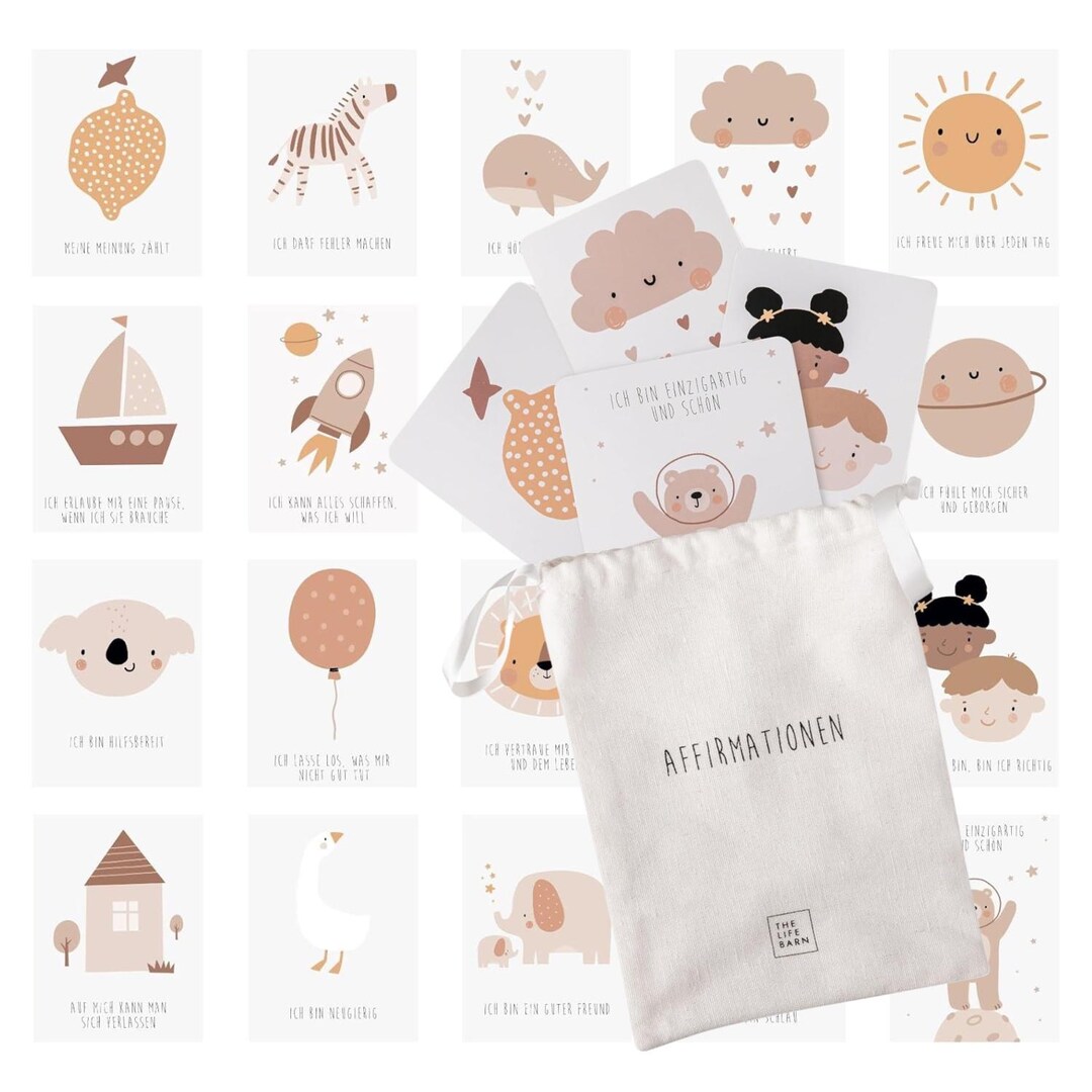 Cartes d'affirmation pour enfants Cartes d'encouragement Affirmations ...