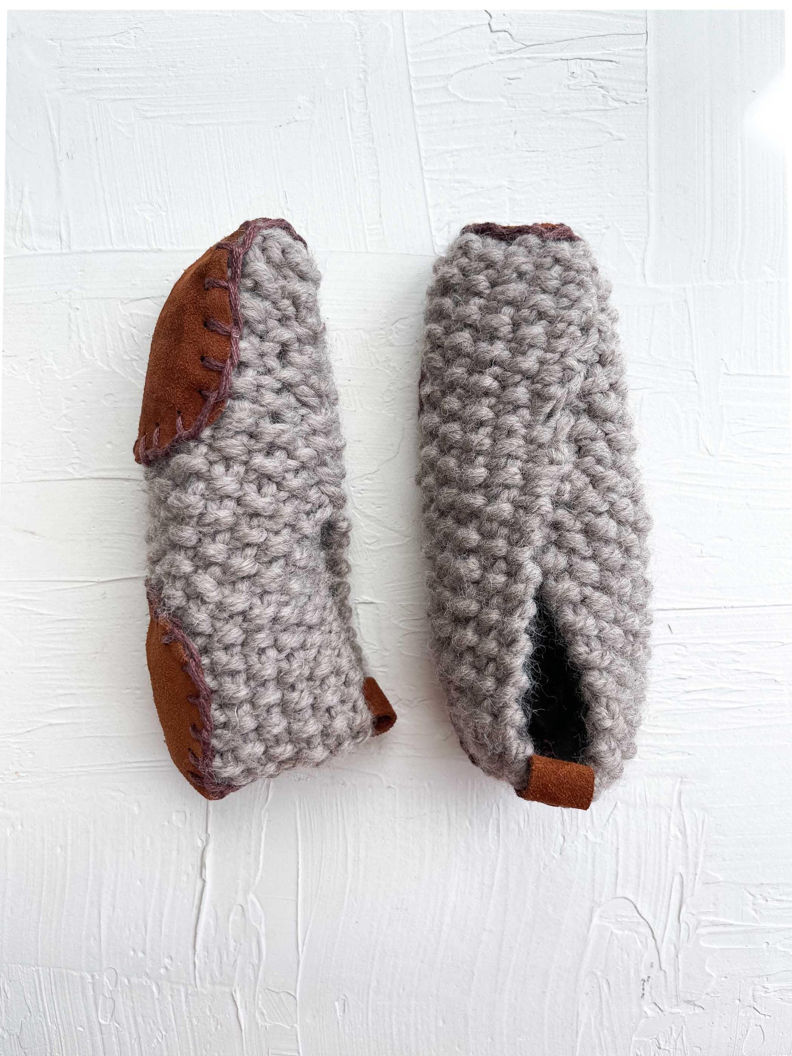 Knitting Pattern / Beginner Knit Slippers From Two Knit Rectangles ...