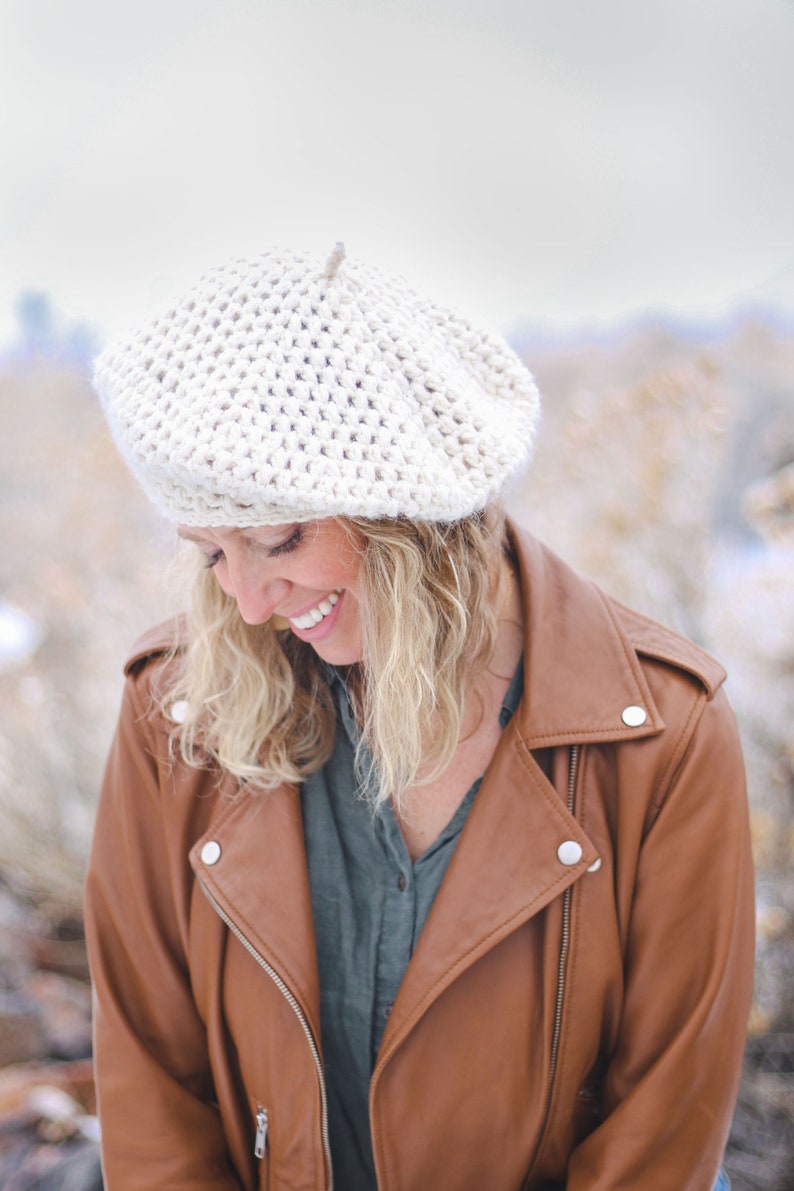 Crochet Pattern / Crochet Tam Hat / Stylish Beret / Lightweight Winter ...