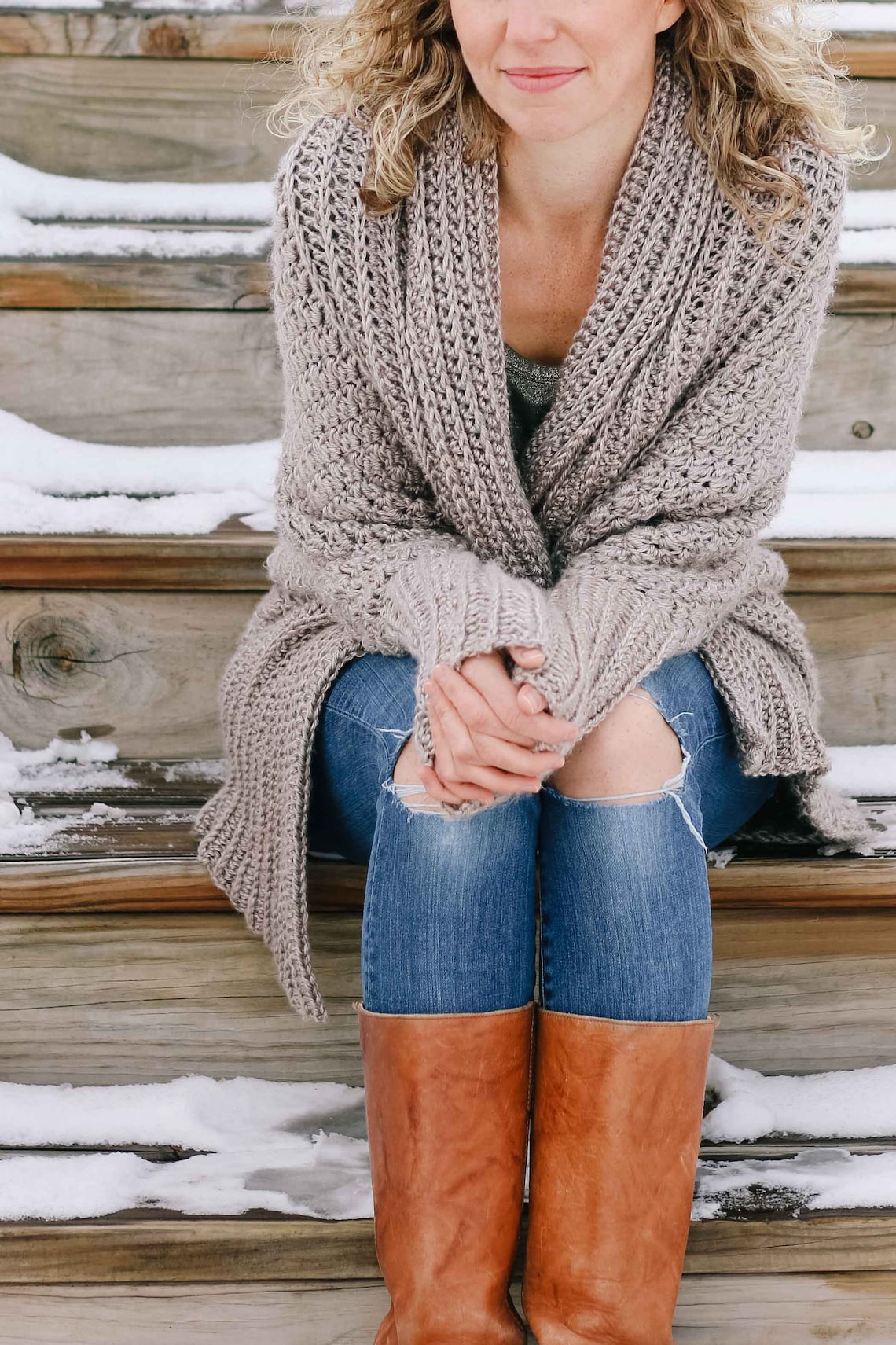 Crochet Pattern / Easy Cardigan From Rectangle / Beginner | Etsy Australia