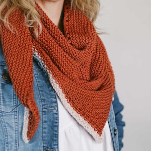 Knitting Pattern / Easy Knit Triangle Scarf / Beginner / Lightweight ...