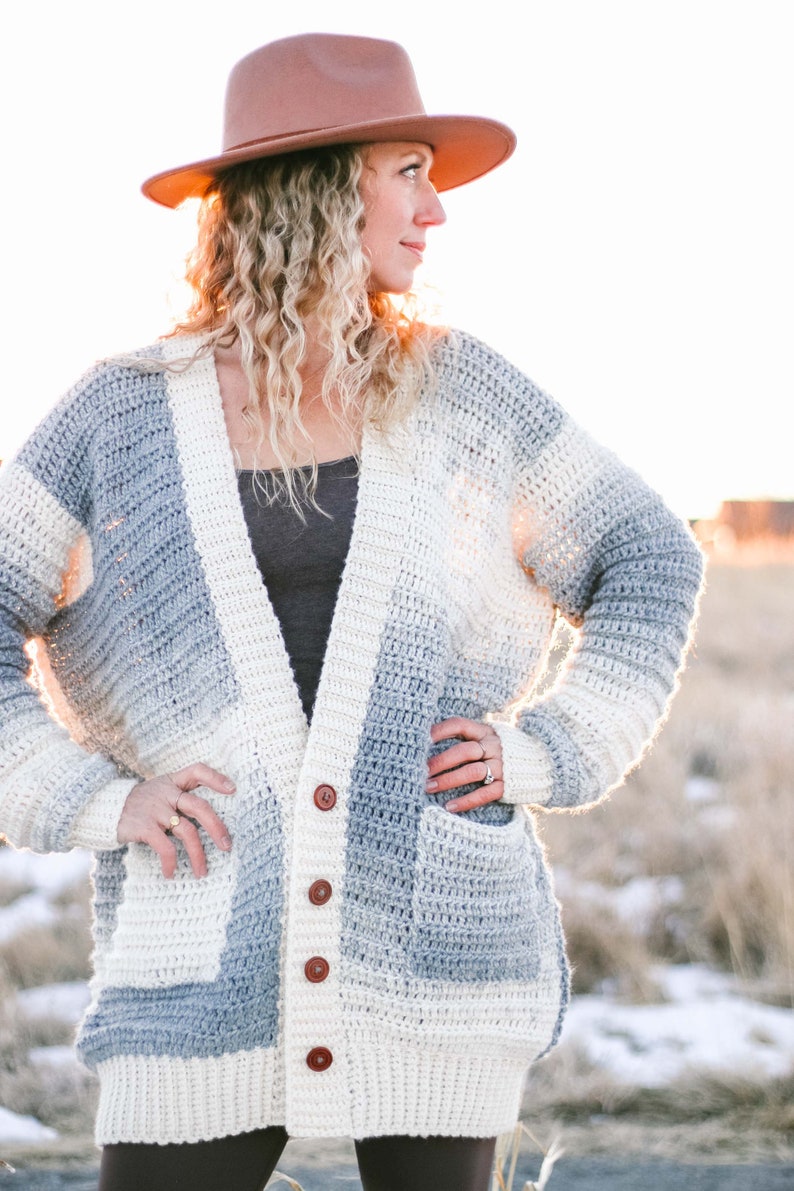 Crochet Pattern / Oversized Patchwork Sweater / Long Crochet Cardigan ...