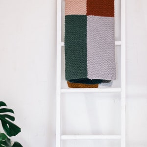 Knitting Pattern / Easy Color Block Blanket / Modern Patchwork Blanket ...