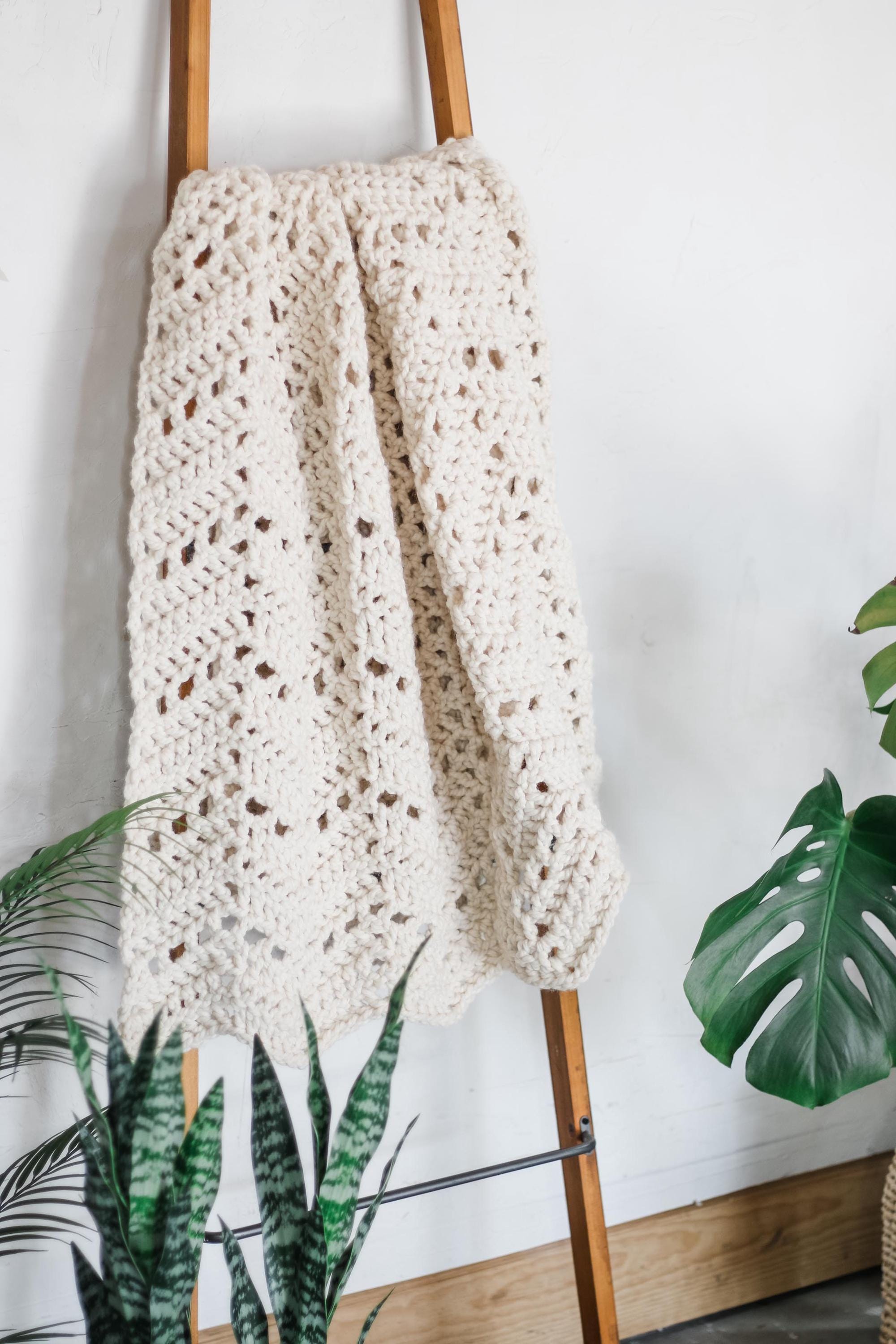 Crochet PATTERN & VIDEO / Fast Throw Blanket / Easy Wave Afghan / Quick ...
