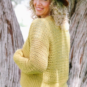 Crochet Pattern / Easy Cropped Cardigan / Seamless Sweater / Buttons ...