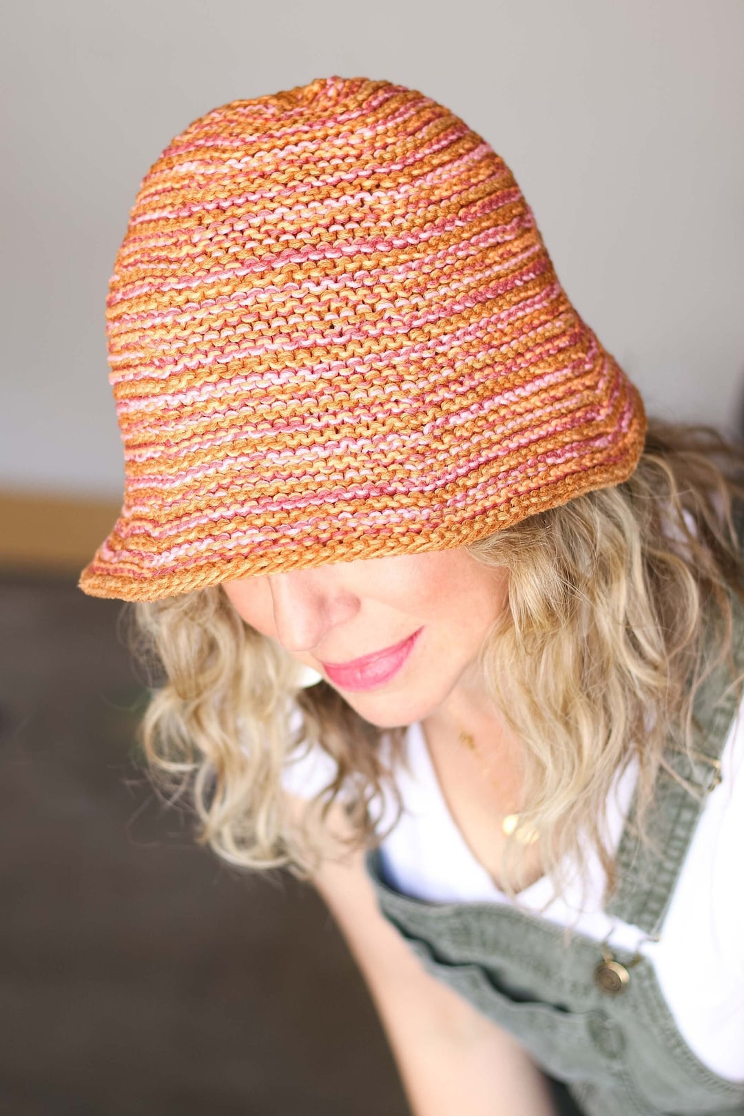 Knitting Pattern / Colorful Summer Hat / Easy Knit Garter Stitch Bucket ...